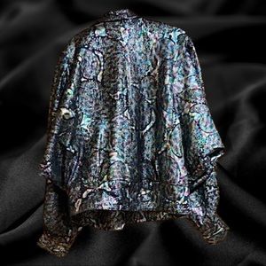 Unbranded | Jackets & Coats | Vintage Rainbow Foil Embossed Black ...